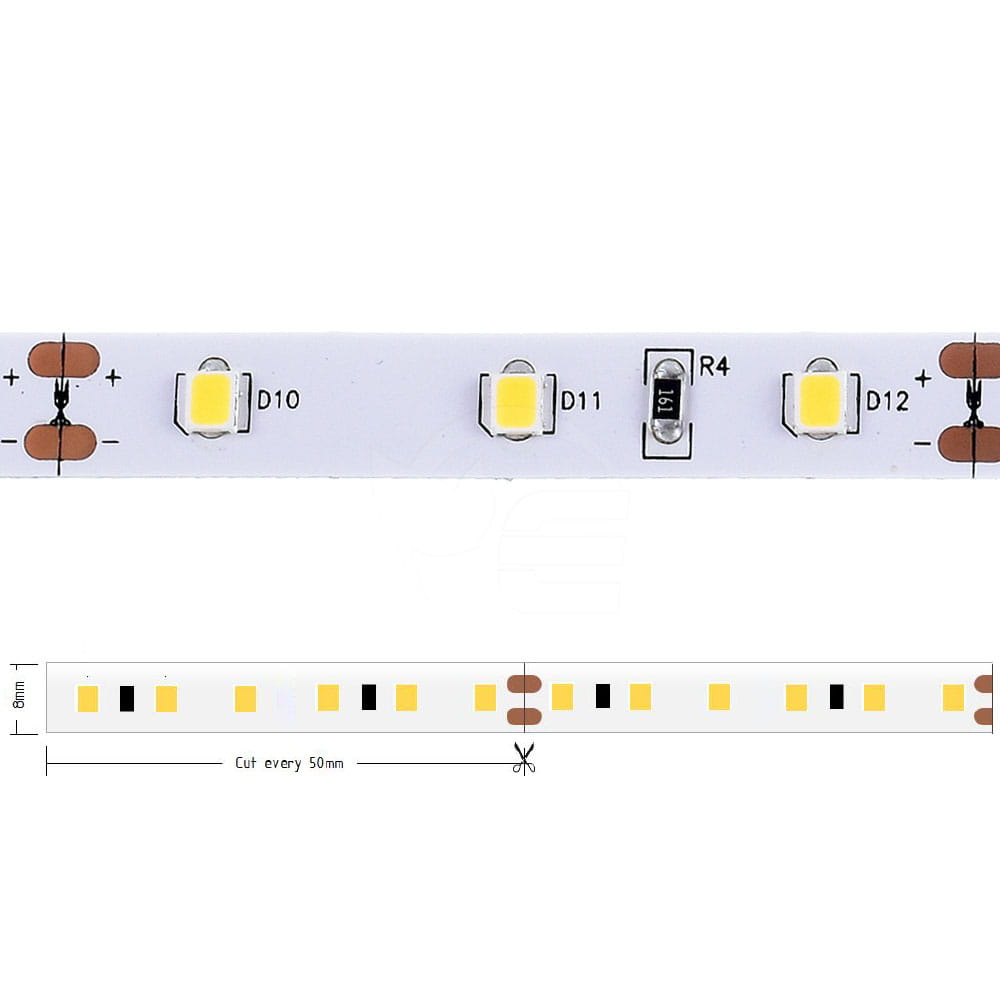 Taśma LED 300 SMD 2835 12V 4.8W 62lm/W ciepła 3000K - ELED