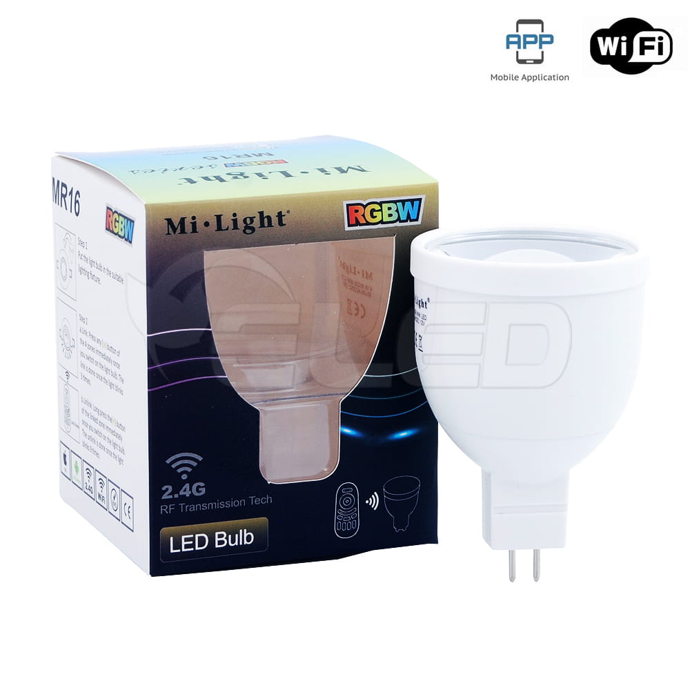 Żarówka LED RGBW MR16 4W 12V RGB + biała ciepła 3000K - FUT008 - ELED
