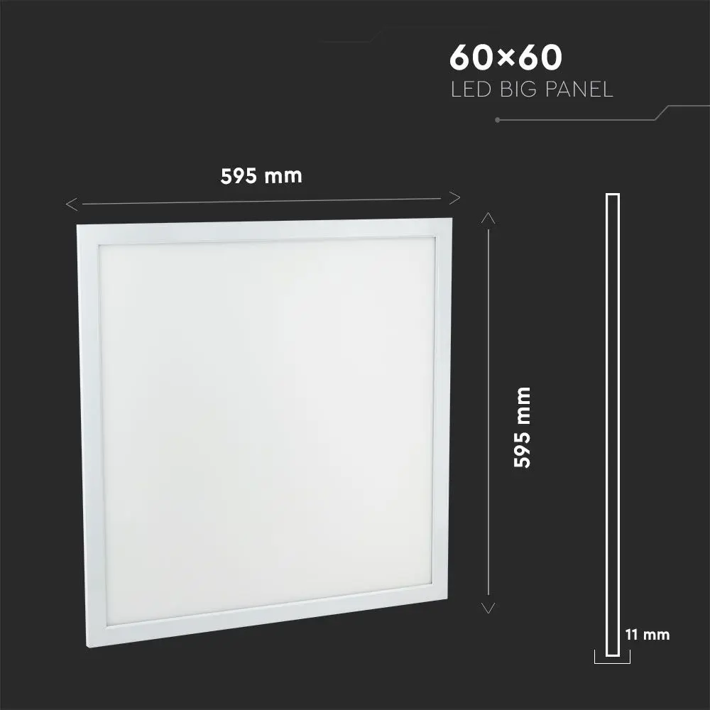 Panel sufitowy LED 60x60cm 40W 4400lm - 110lm/W - hermetyczny IP65 - VT ...