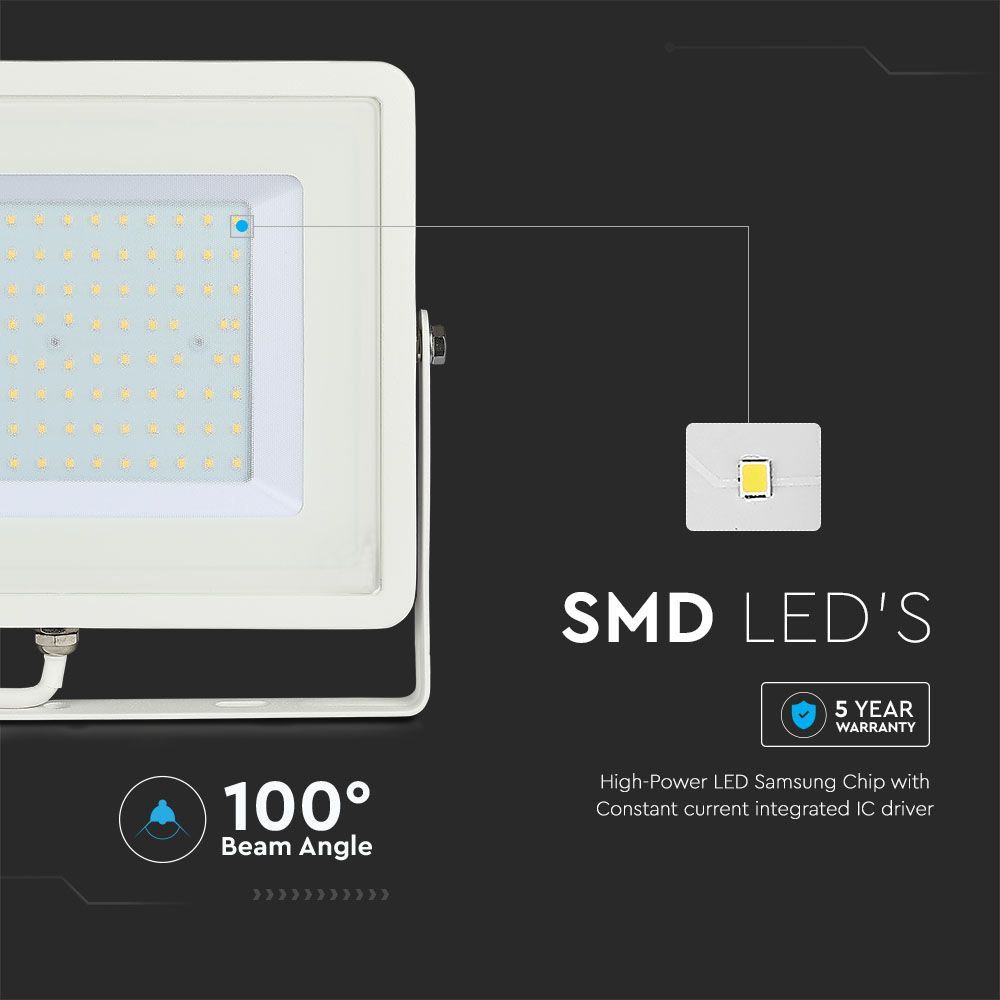 Naświetlacz LED 100W 82lm/W biały - VT-100-W - ELED